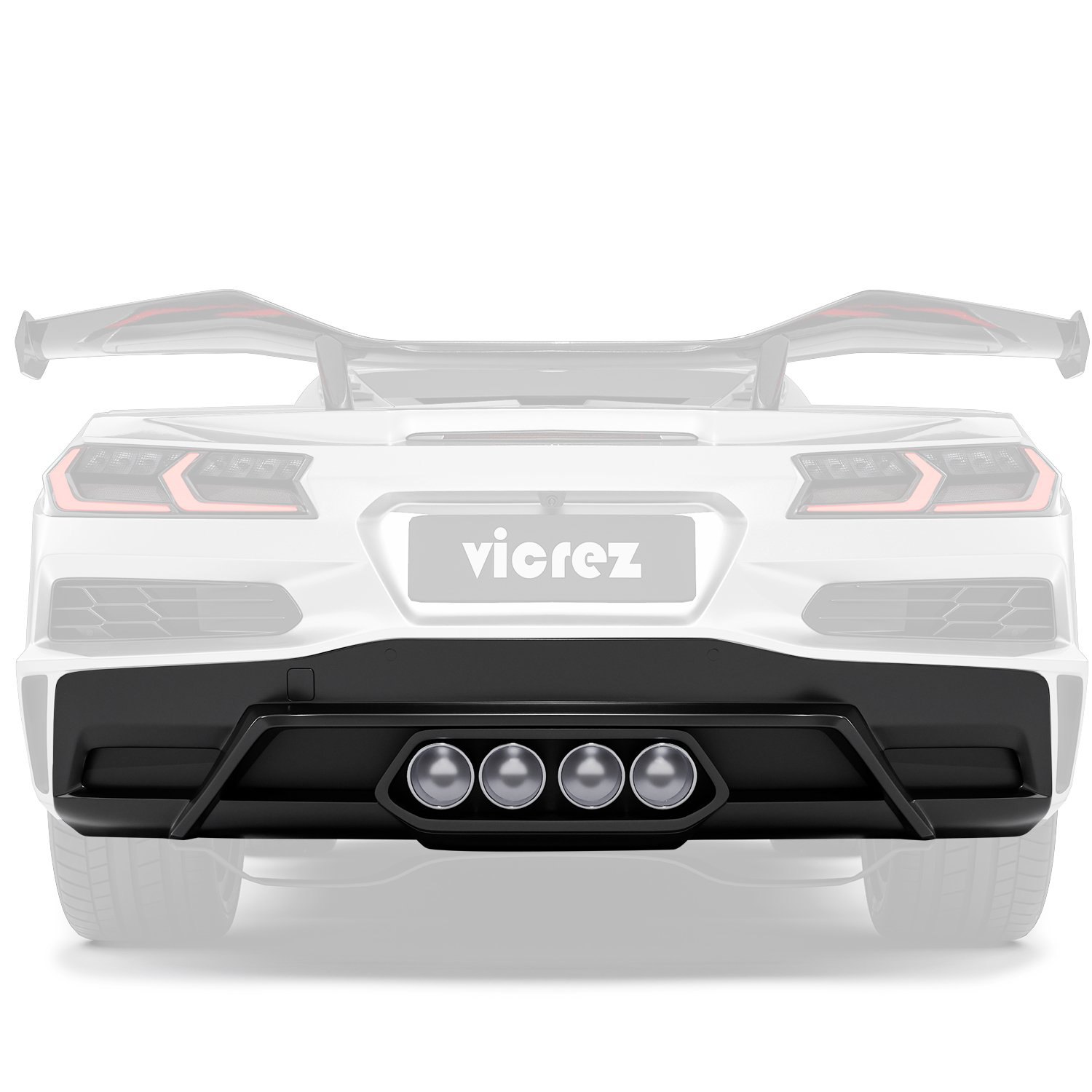 Vicrez® vz101952 - Z06 Style Rear Diffuser with Pipe