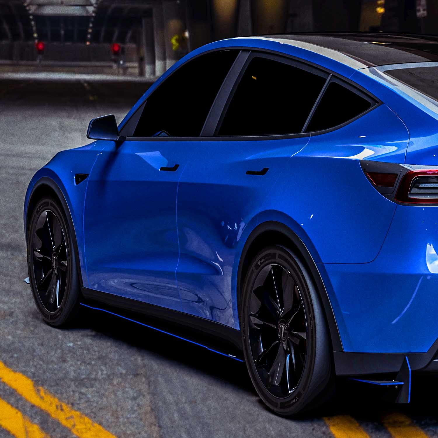 Vicrez® vz102389-SBI - VR1 Style Satin Black Ice Side Skirt Splitters