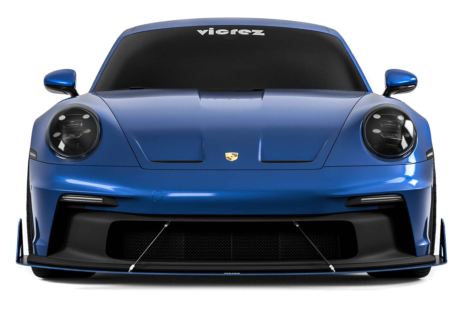 Vicrez® vz102624 - Uruzo Style Front Bumper Splitter with Support Rods
