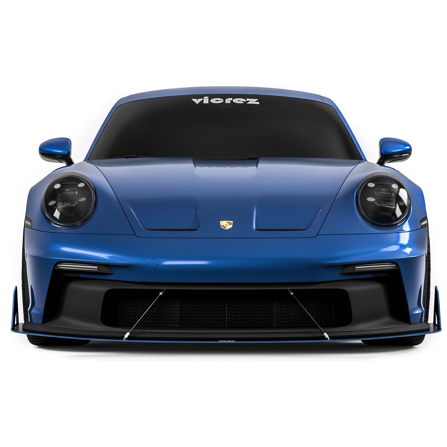 Vicrez® vz102624-GC - Uruzo Style Front Bumper Splitter with Support Rods