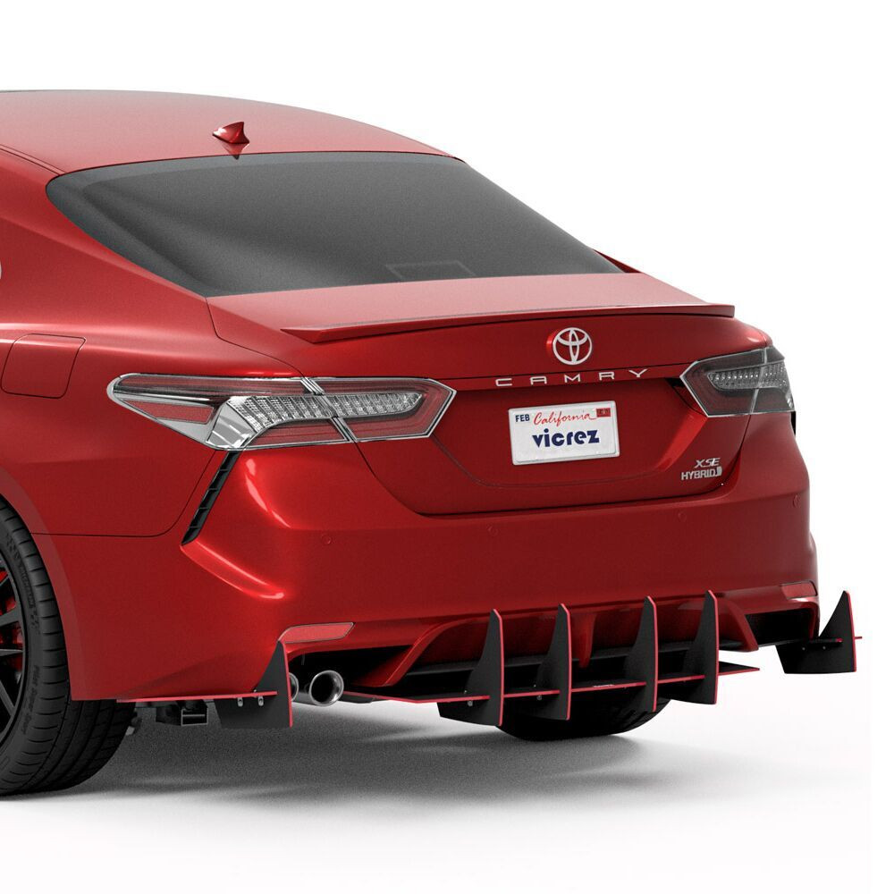 Vicrez® vz102648-SBI - Genali VR2 Style Satin Black Ice Rear Diffuser