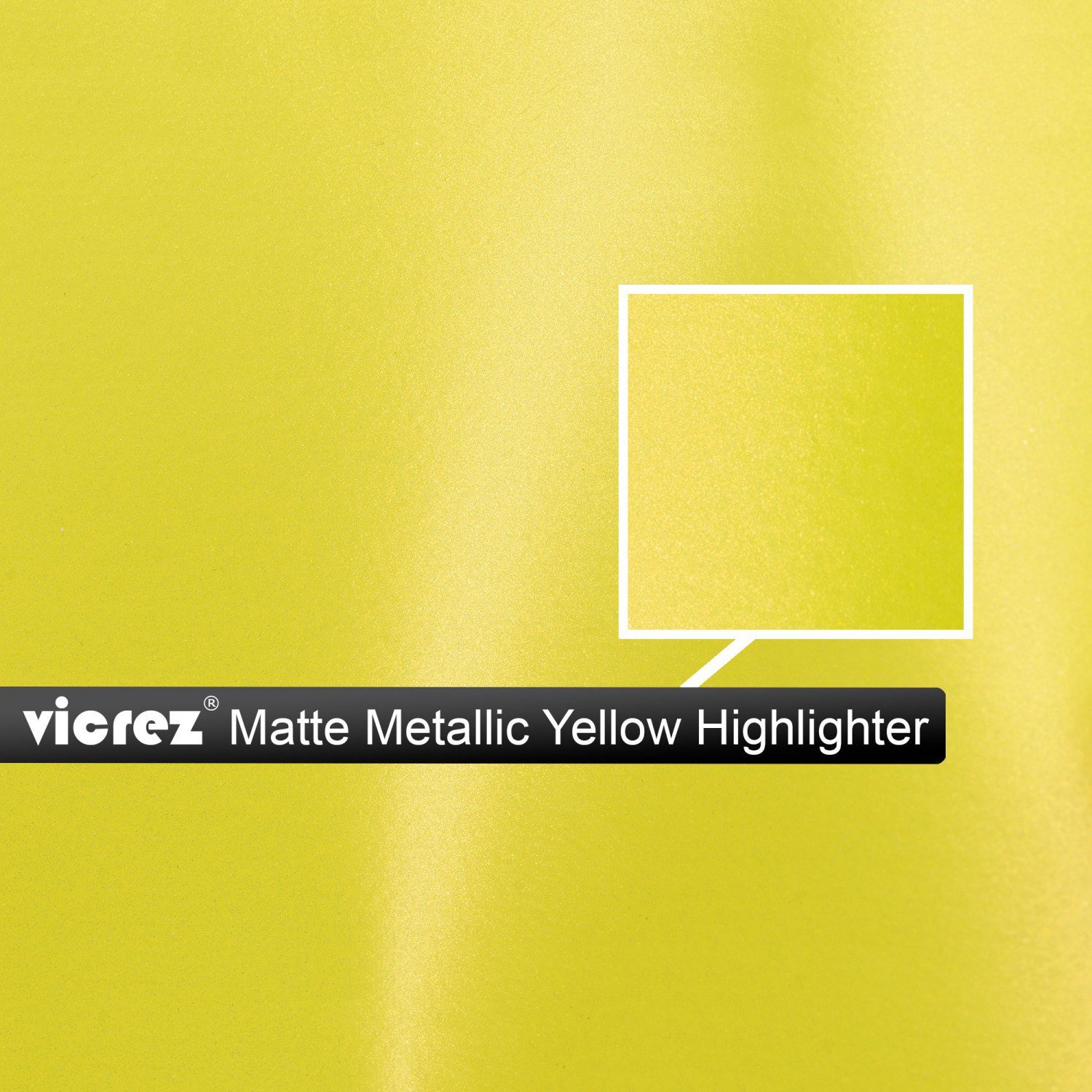 Vicrez® vzv10115-60 - 5' x 60' Metallic Yellow Highlighter Vinyl Car ...