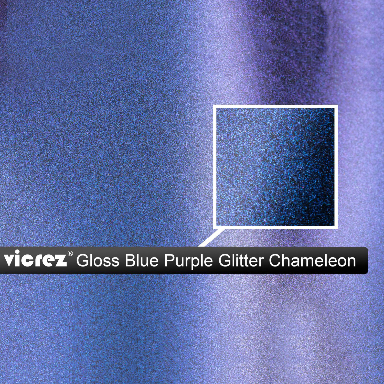 Vicrez® vzv10138-3 - Chameleon 5' x 3' Gloss Blue Purple Glitter Vinyl ...