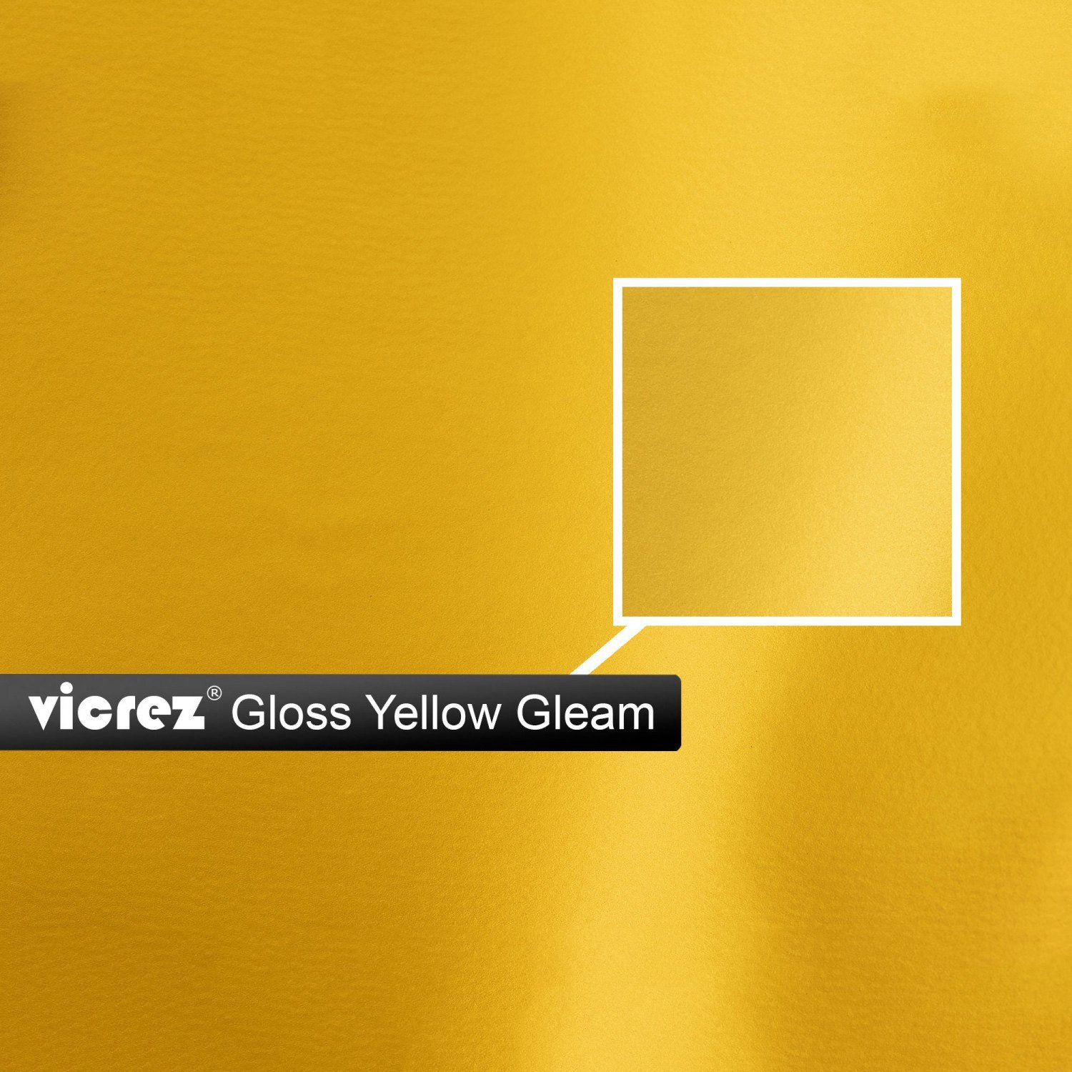 Vicrez® vzv10153-25 - 5' x 25' Yellow Gleam Vinyl Car Wrap Film
