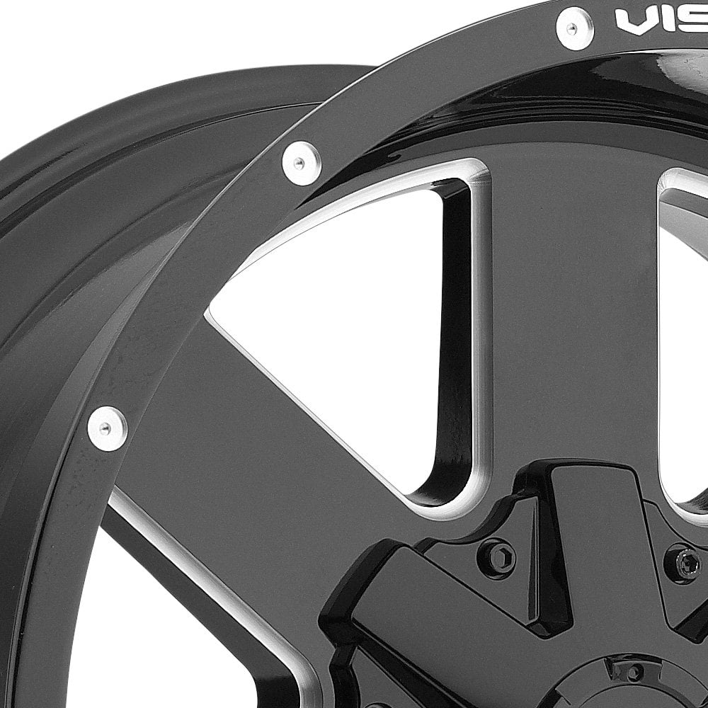 VISION OFF-ROAD® 411 ARC Wheels - Gloss Black with Milled Spokes Rims