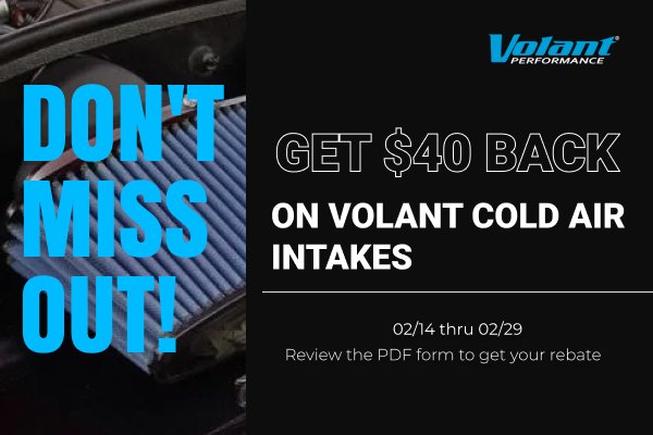 $40 Rebates on Volant Performance Air Intakes for a Dodge Charger ...