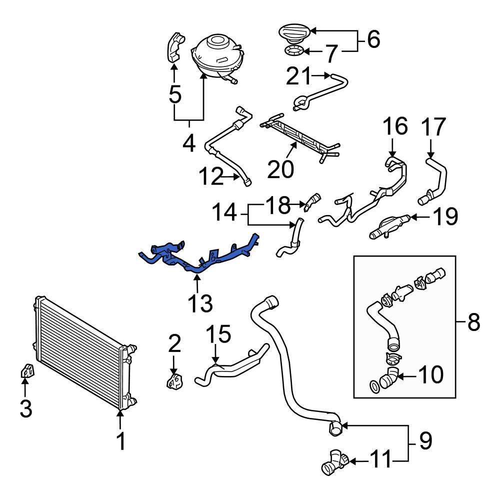 Volkswagen OE 038121065S - Engine Coolant Crossover Pipe