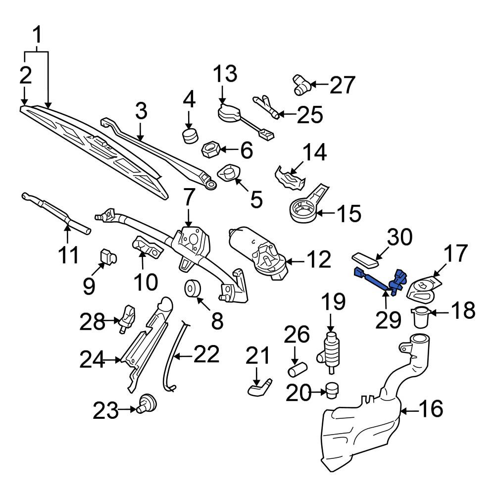 Volkswagen OE 6E0955986B - Front Windshield Washer Nozzle