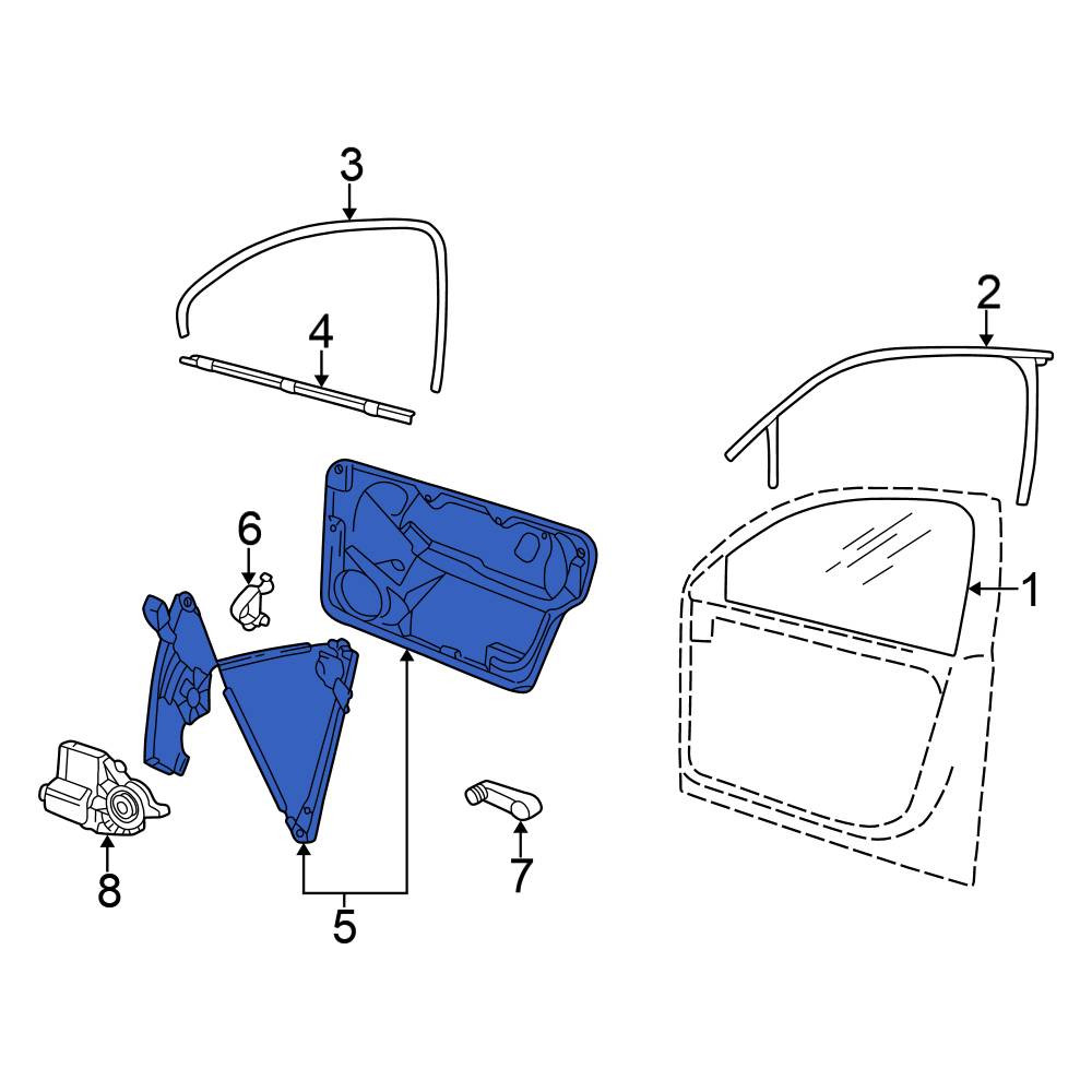 Volkswagen OE 1Y0837461F - Front Left Window Regulator