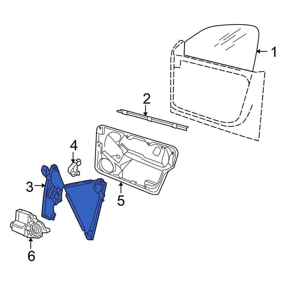 Volkswagen OE 1Y0837461F - Front Left Window Regulator
