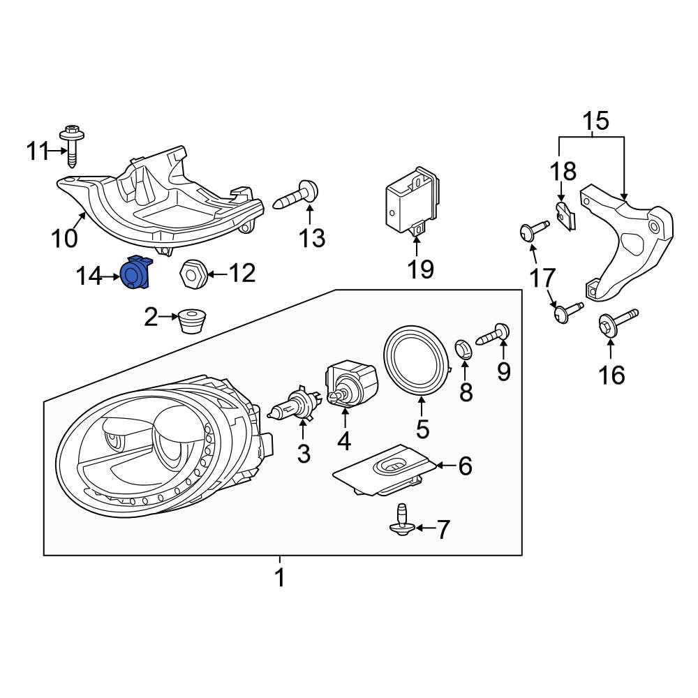 Volkswagen OE 8P7806305 - Headlight Mounting Panel Spacer