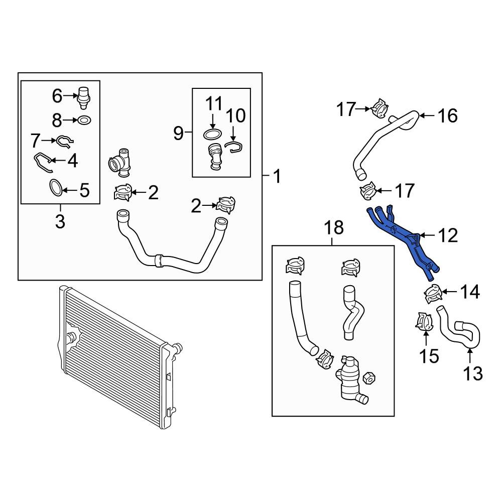 Volkswagen OE 06K121049 - Engine Coolant Pipe