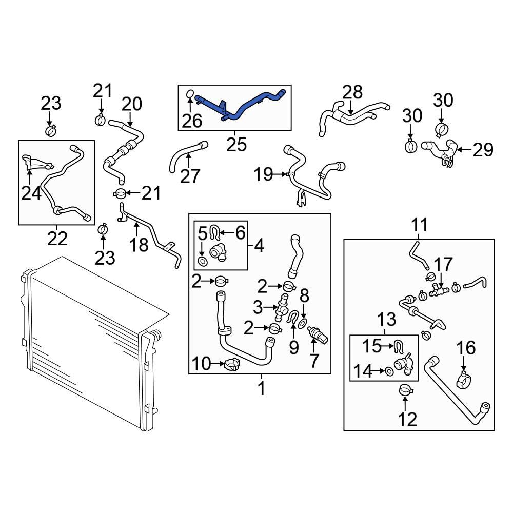 Volkswagen OE 03L121065T - Engine Coolant Pipe