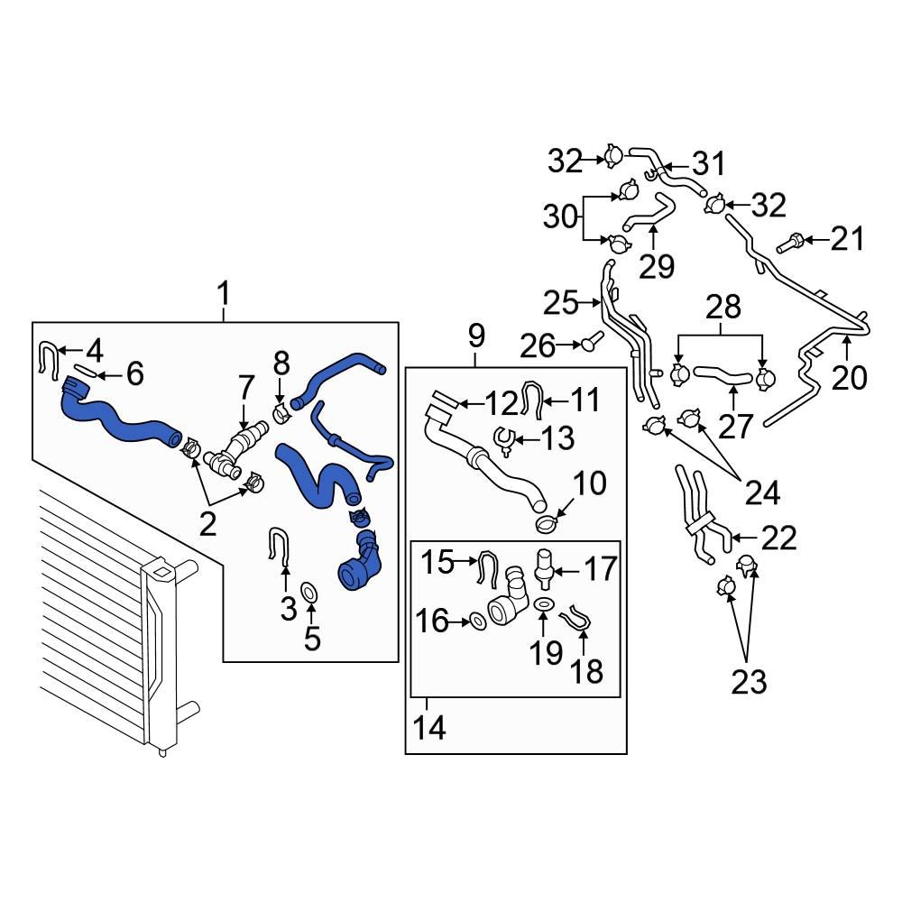 Volkswagen OE 1K0122101LA - Upper Radiator Coolant Hose