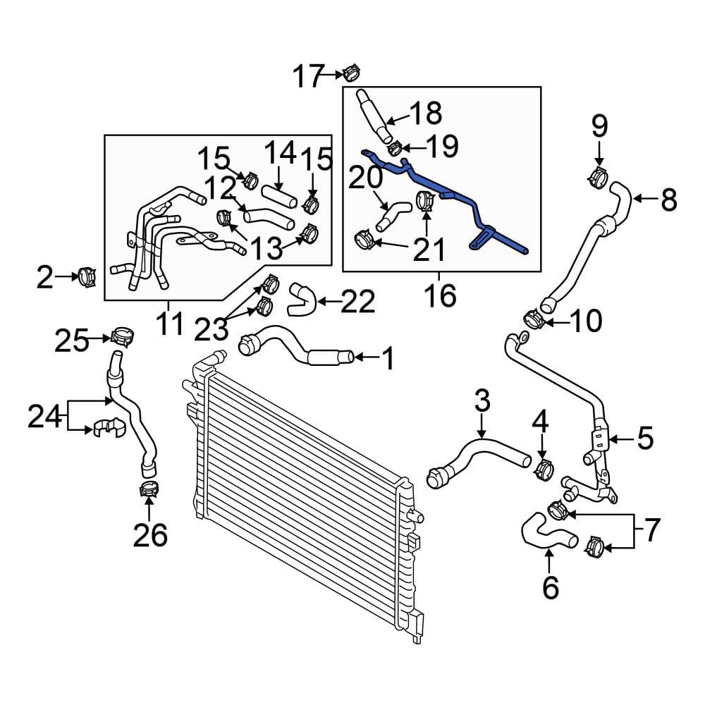 Volkswagen OE 5Q0122157AH - Engine Coolant Pipe