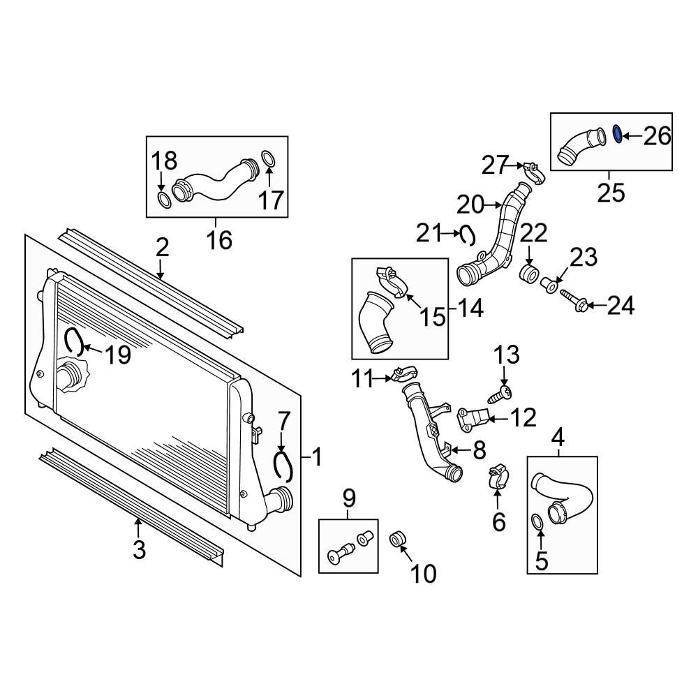 Volkswagen OE 3C0145117D - Intercooler Tube Seal