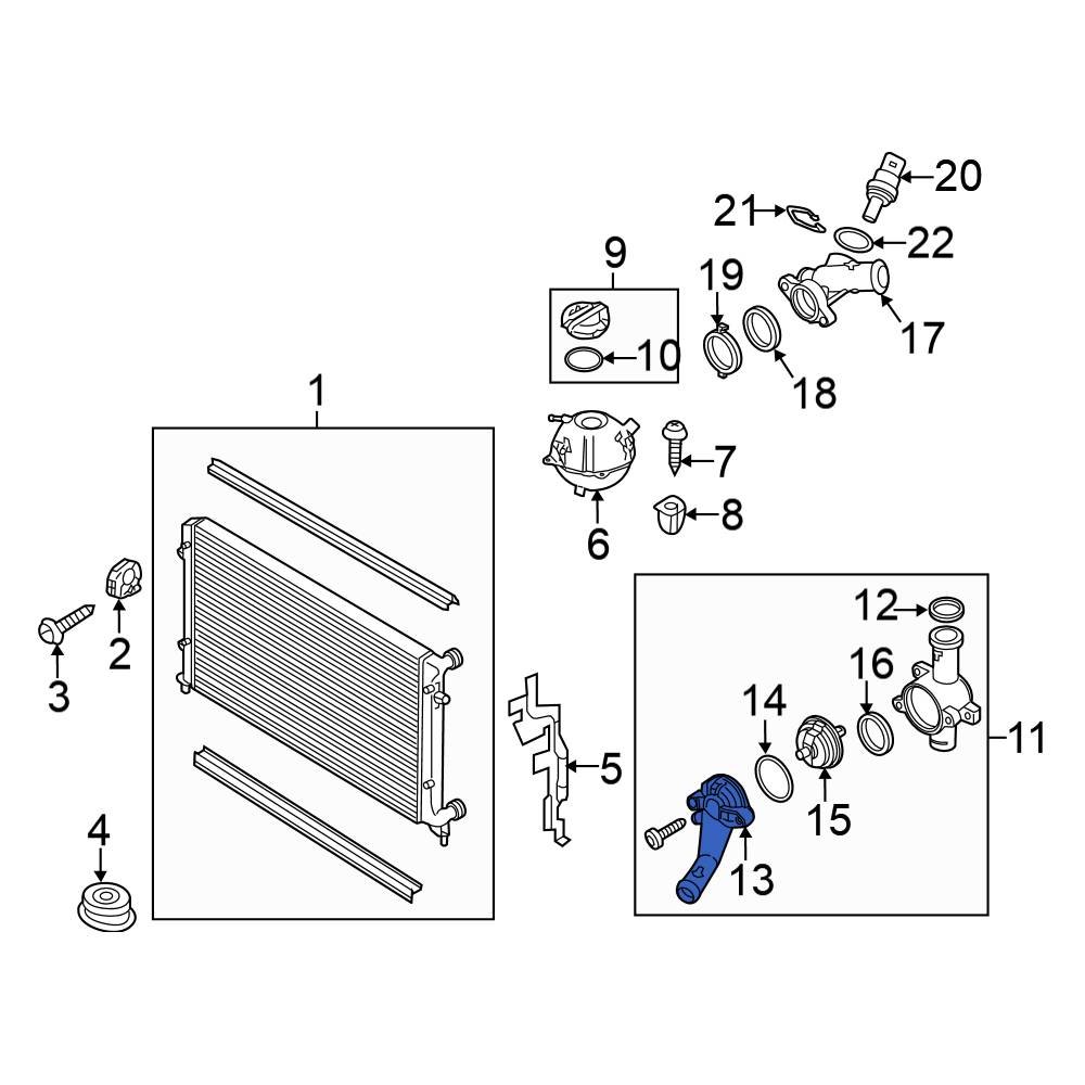 Volkswagen OE 07K121133E - Engine Coolant Outlet Flange