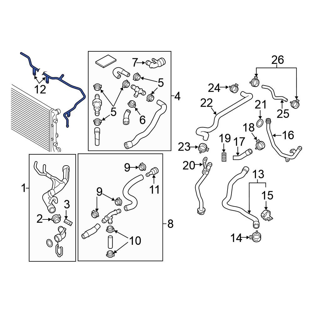 Volkswagen OE 07K121065P - Engine Coolant Pipe