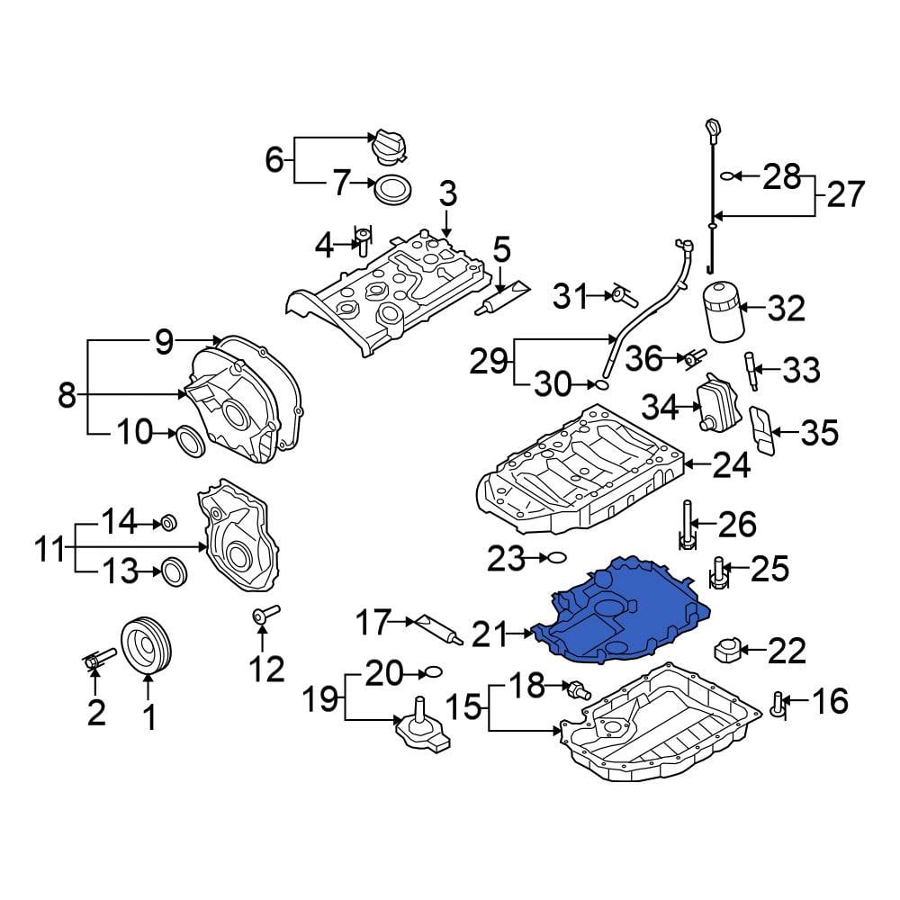 Volkswagen OE 06J103138F - Engine Oil Sump Windage Tray