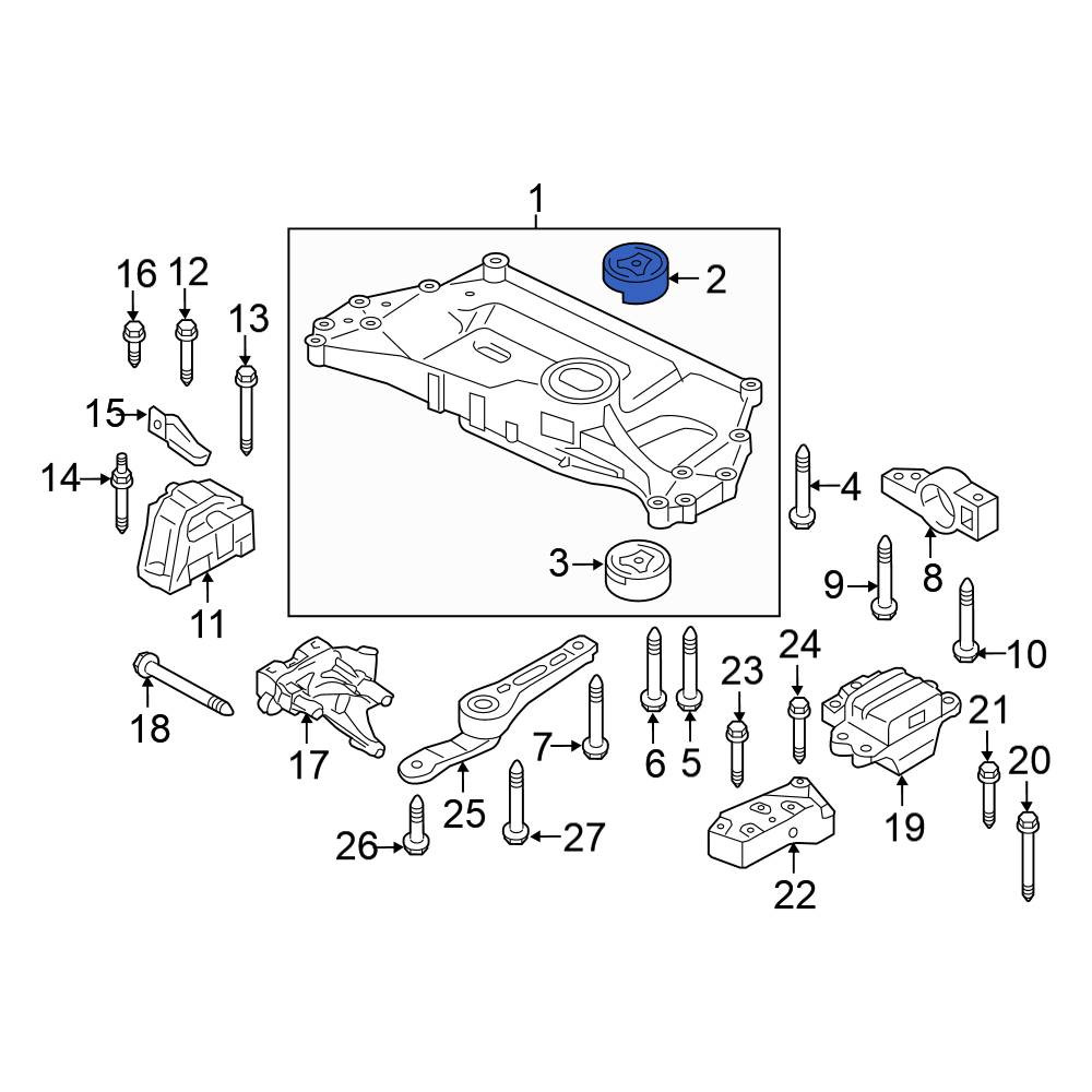 Volkswagen OE 1K0199868R - Upper Engine Cradle Insulator