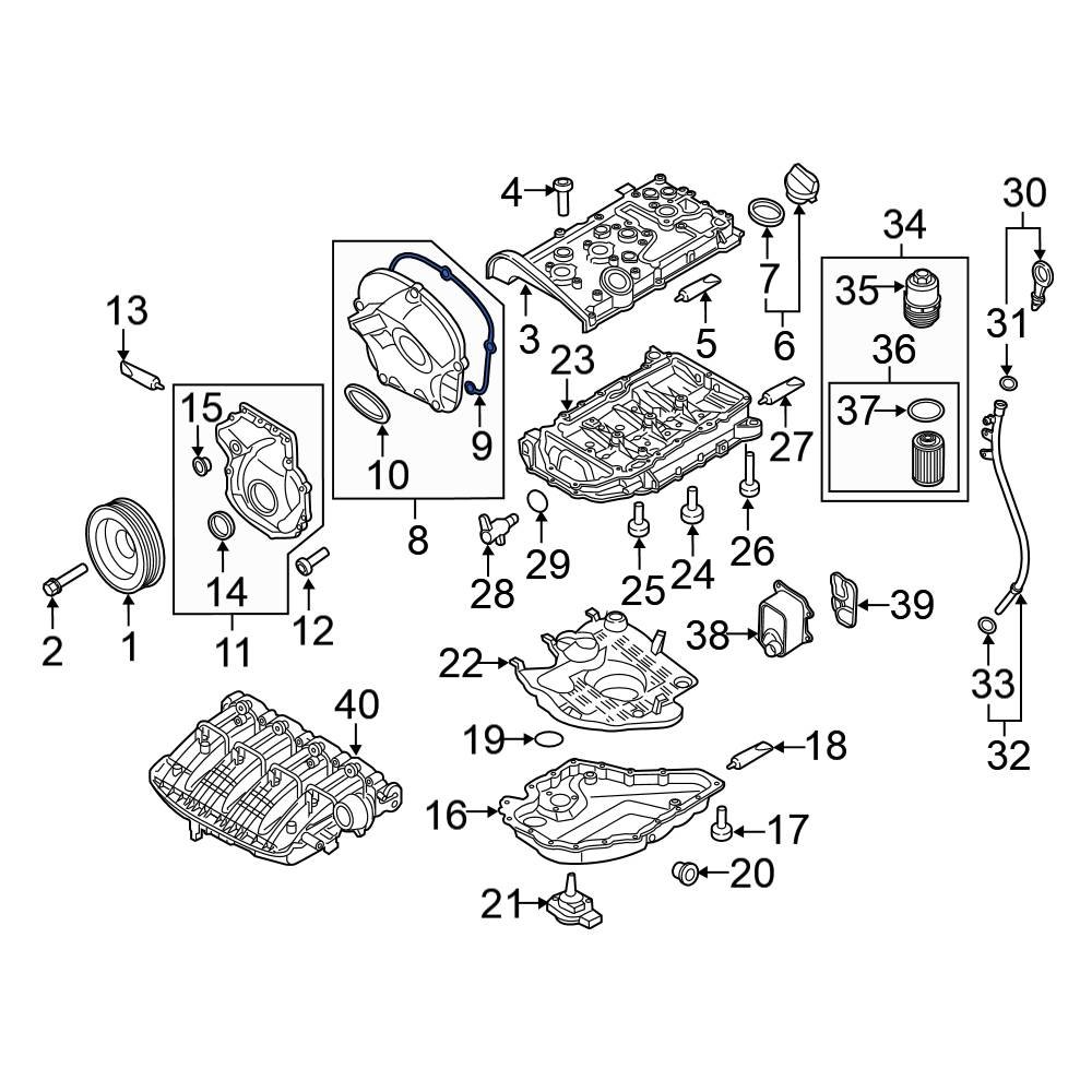 Volkswagen OE 06H103483C - Engine Timing Cover Gasket