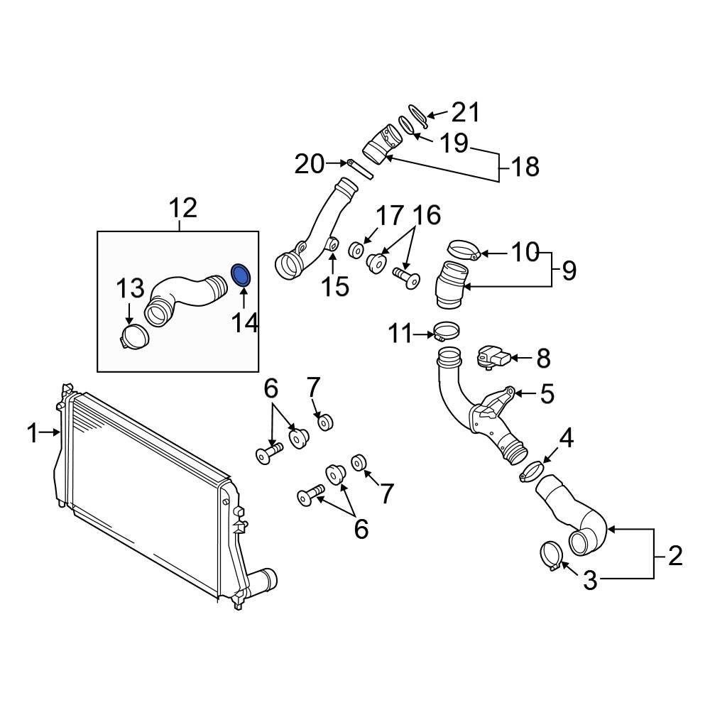 Volkswagen OE 3C0145117D - Intercooler Tube Seal