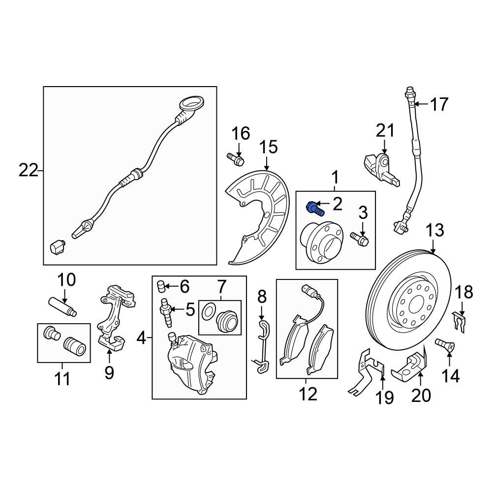 Volkswagen OE WHT000237A - Rear Axle Hub Mounting Bolt