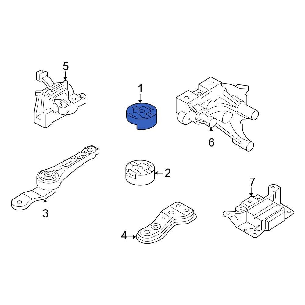 Volkswagen OE 3WA199868B - Front Upper Engine Cradle Bushing