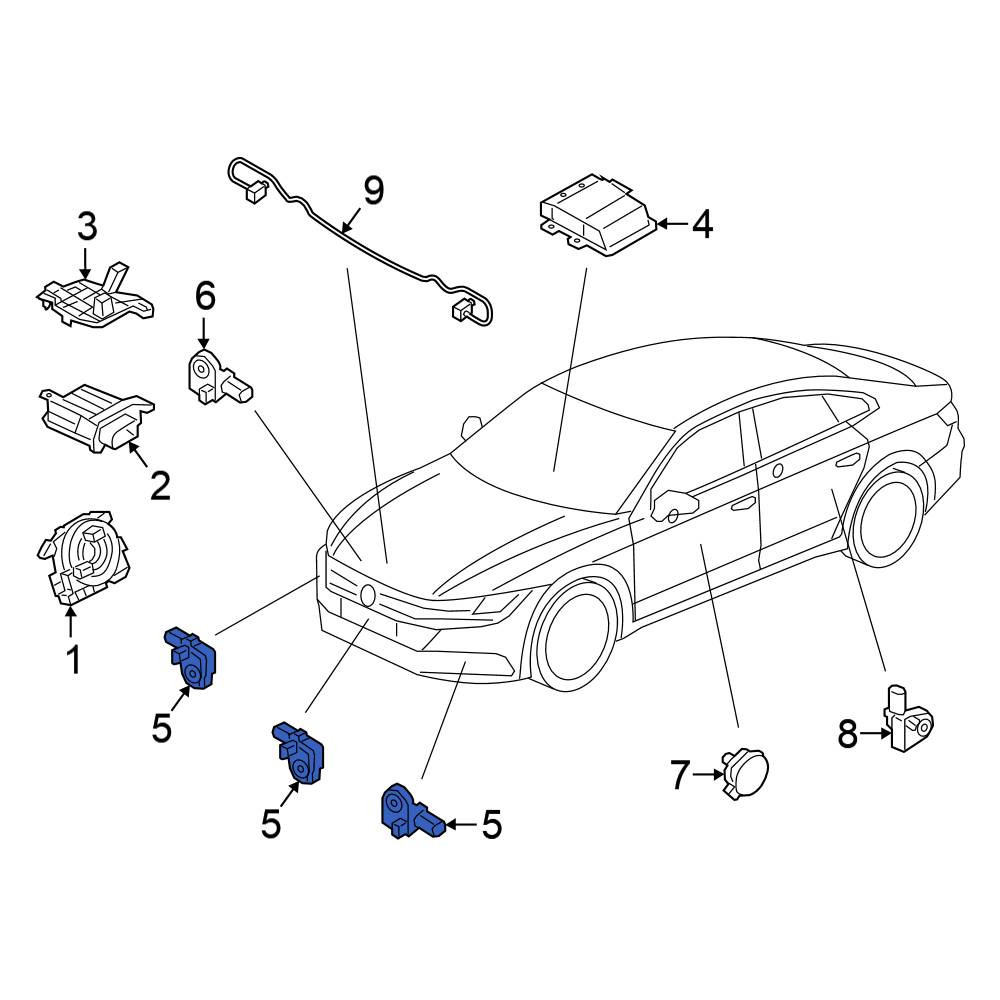 Volkswagen OE 3Q0959651B - Front Air Bag Impact Sensor
