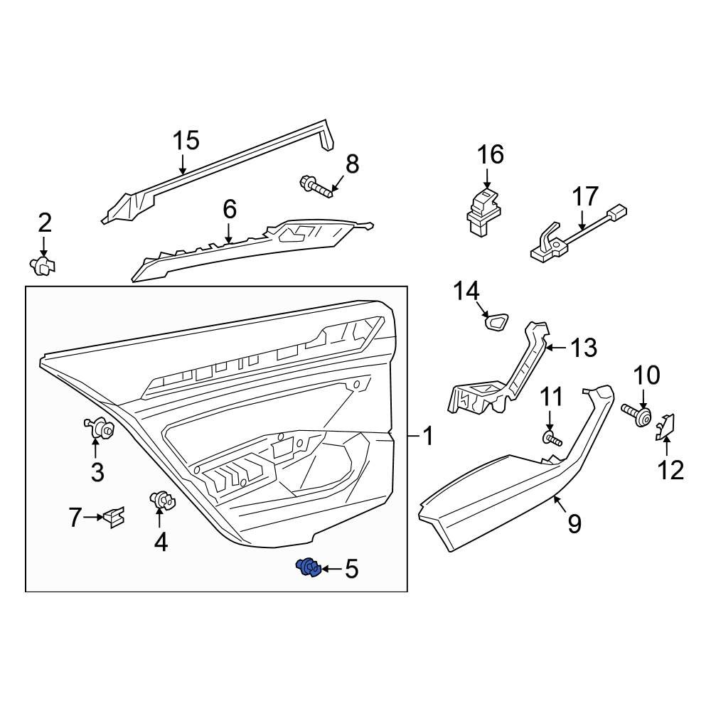 Volkswagen OE 3AA868243A - Door Interior Trim Panel Retainer
