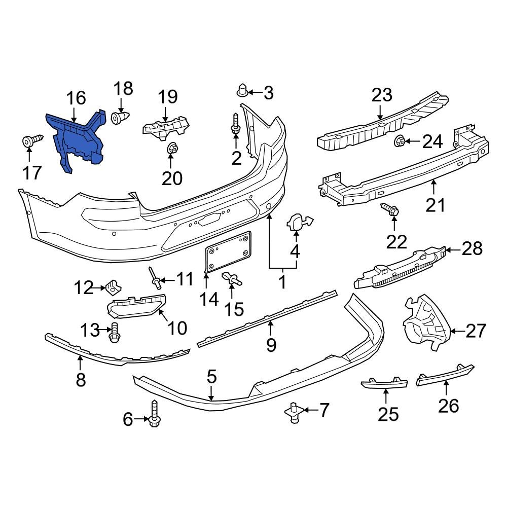 Volkswagen OE 3G8807375 - Rear Left Bumper Guide
