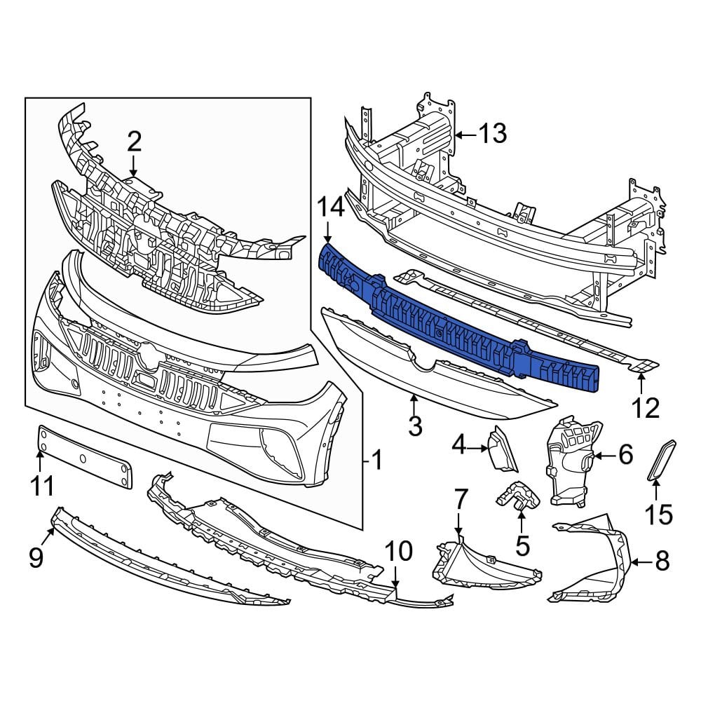 Volkswagen OE 11K807248A - Front Bumper Impact Absorber
