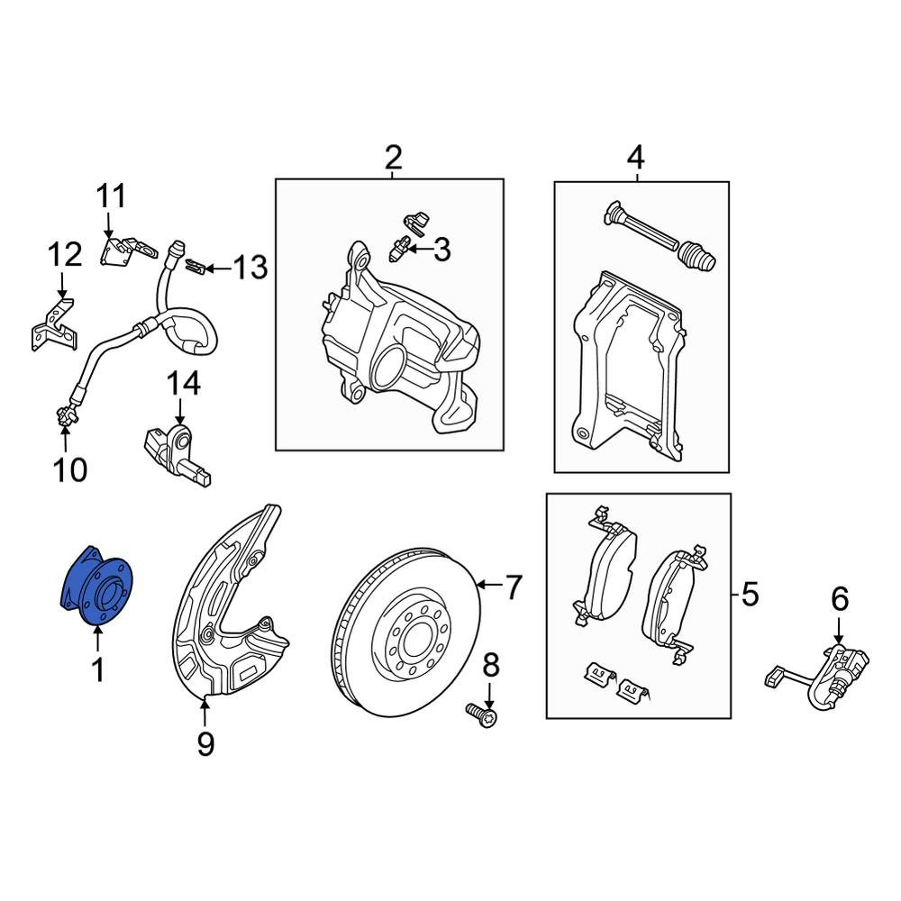 Volkswagen OE 3QF407621G - Rear Wheel Bearing and Hub Assembly