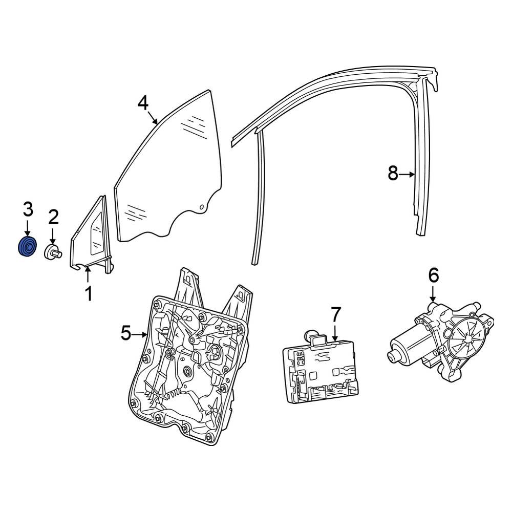 Volkswagen OE 191971908 - Vent Window Grommet
