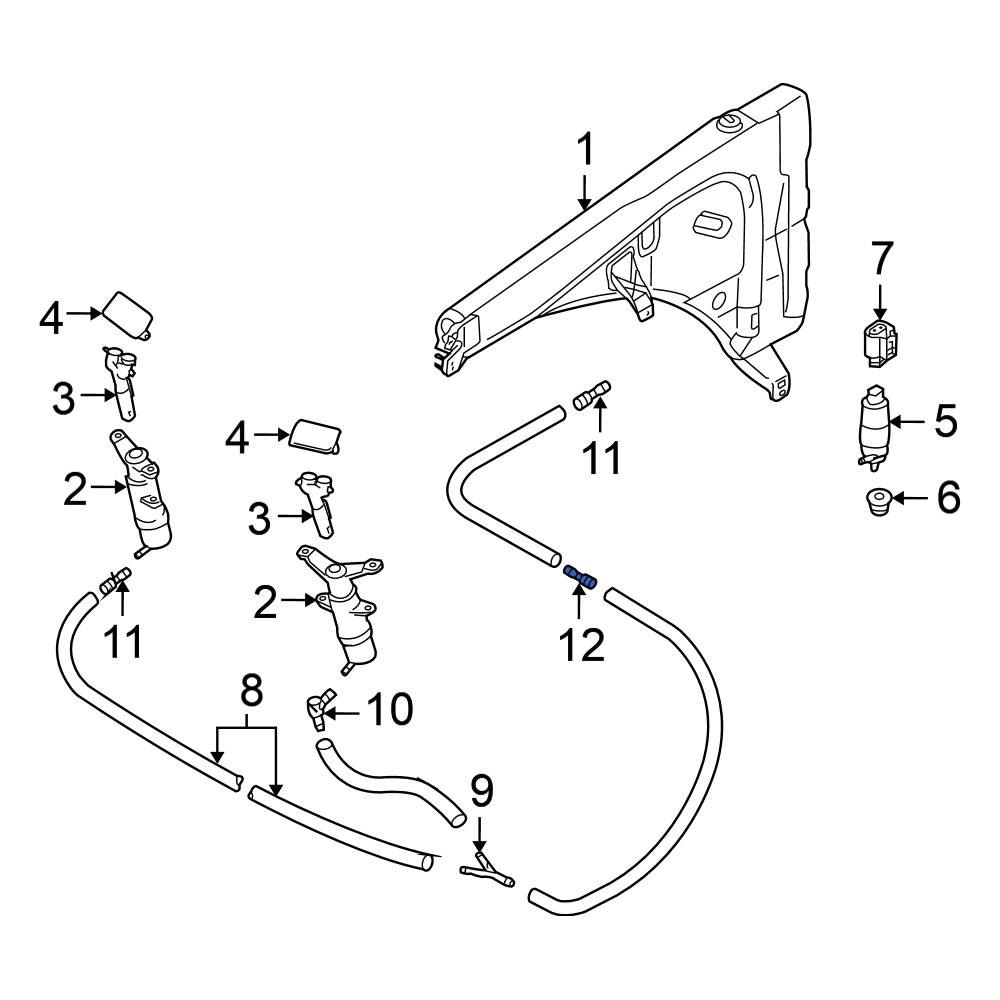 Volkswagen OE 4B0955873 - Front Headlight Washer Hose Connector