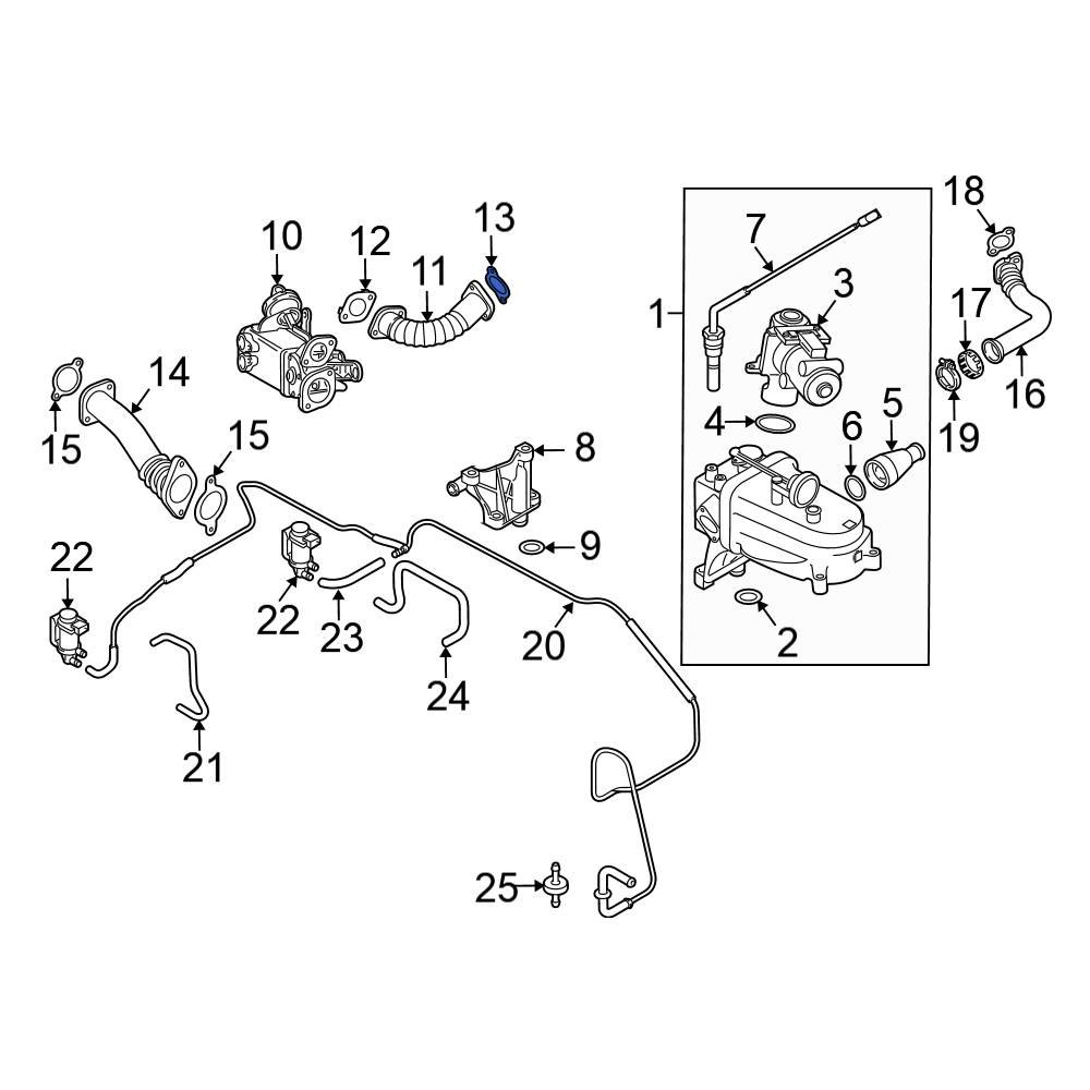 Volkswagen OE 059131358B - Exhaust Gas Recirculation (EGR) Tube Gasket
