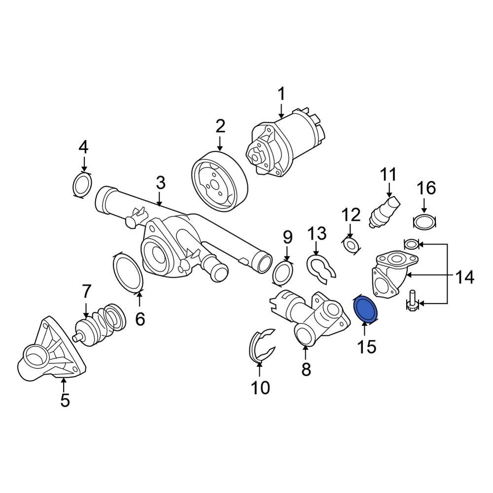 Volkswagen OE 03H121041 - Engine Coolant Water Outlet Seal