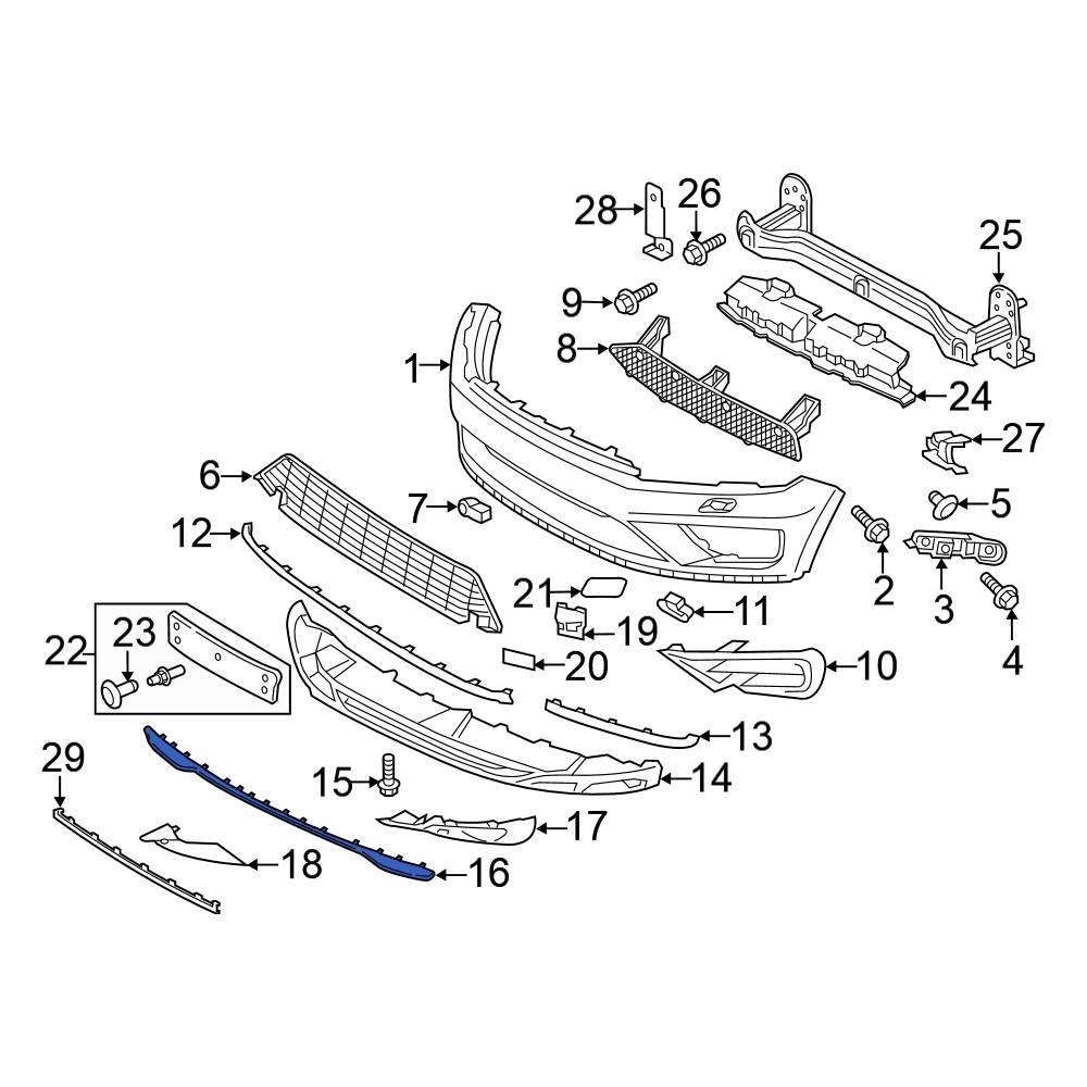 Volkswagen OE 7P6807110B9B9 - Front Valance Panel