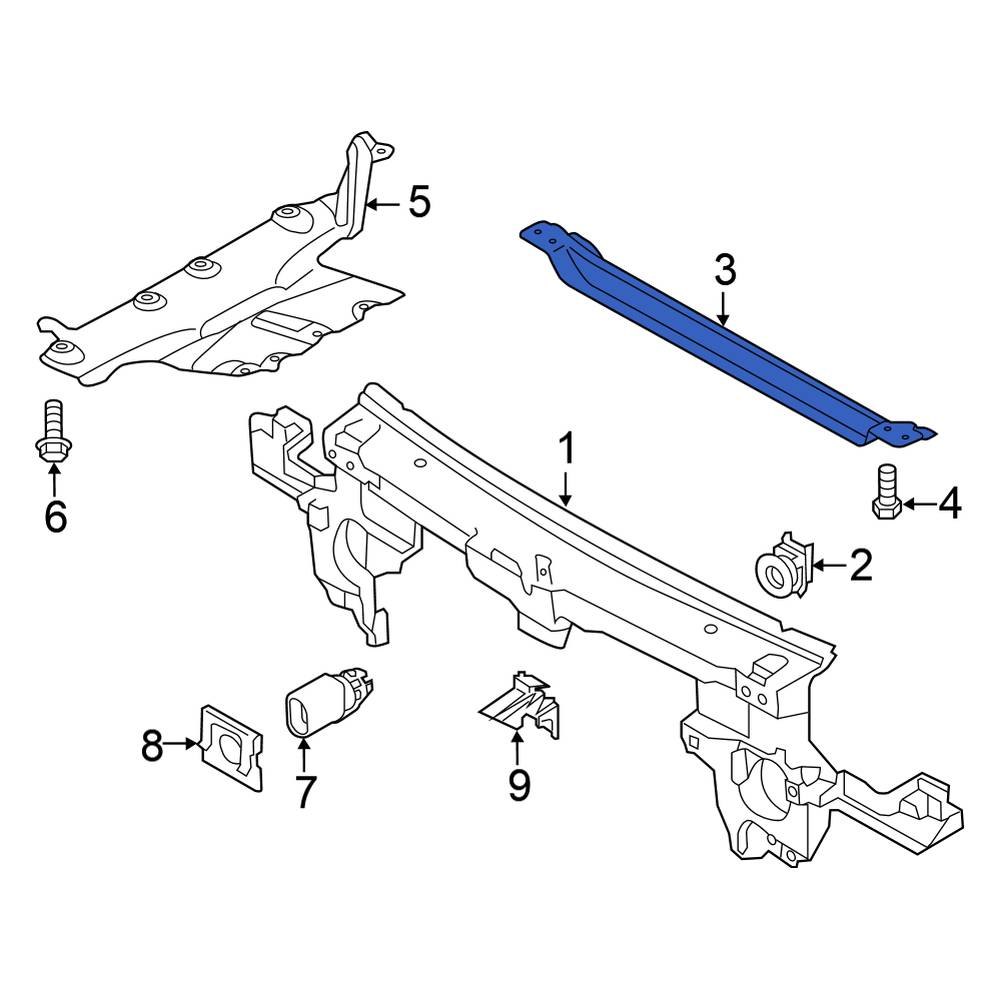 Volkswagen OE 7P0805551 - Front Lower Radiator Support Tie Bar