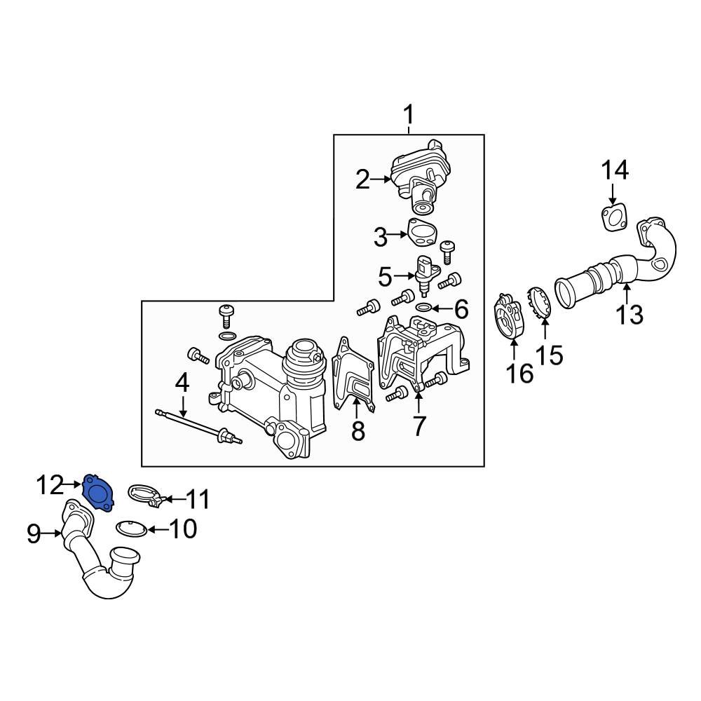 Volkswagen OE 059131358B - Exhaust Gas Recirculation (EGR) Tube Gasket