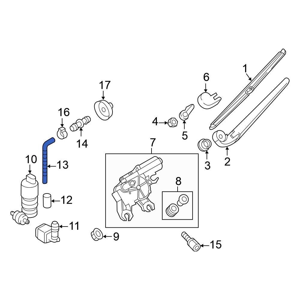 Volkswagen OE 1J0955751D - Rear Liftgate Washer Hose