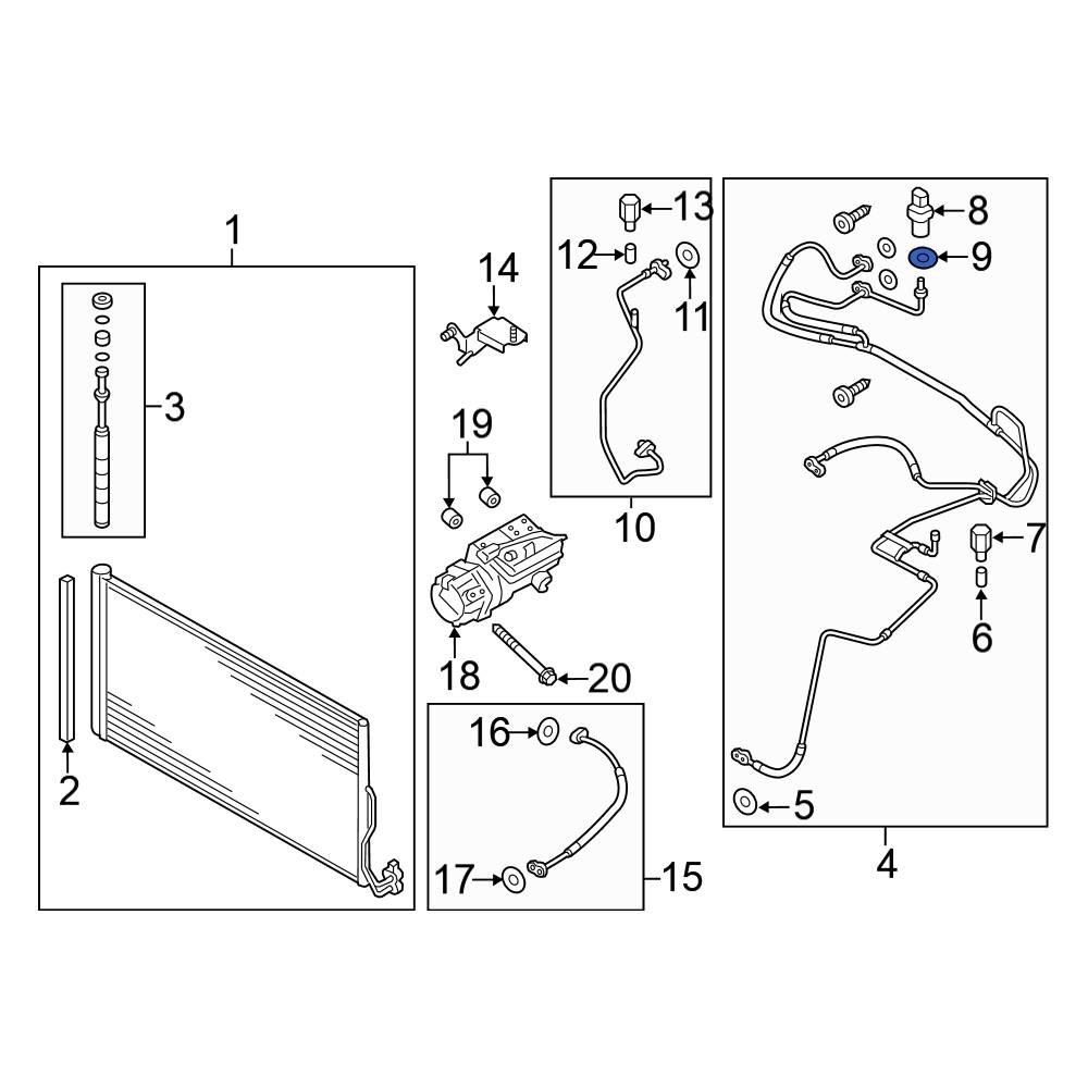 Volkswagen OE 3D0260749C - A/C Refrigerant Pressure Sensor O-Ring