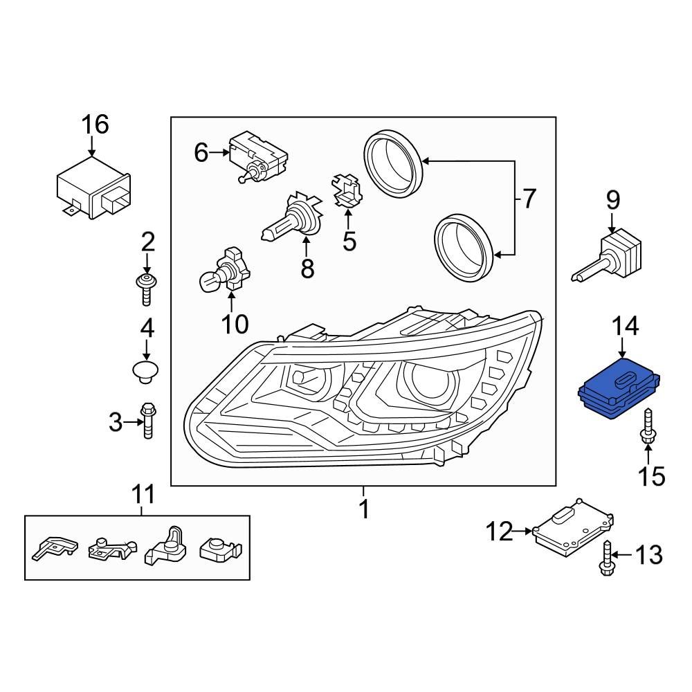 Volkswagen OE 4H0941329 - Front High Intensity Discharge (HID ...