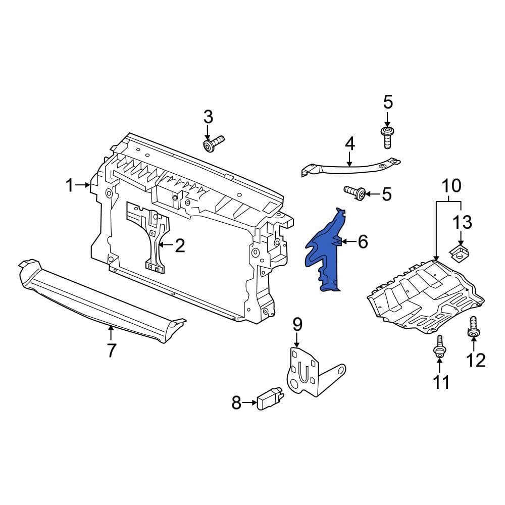 Volkswagen OE 5N0121284J - Front Right Radiator Support Air Deflector