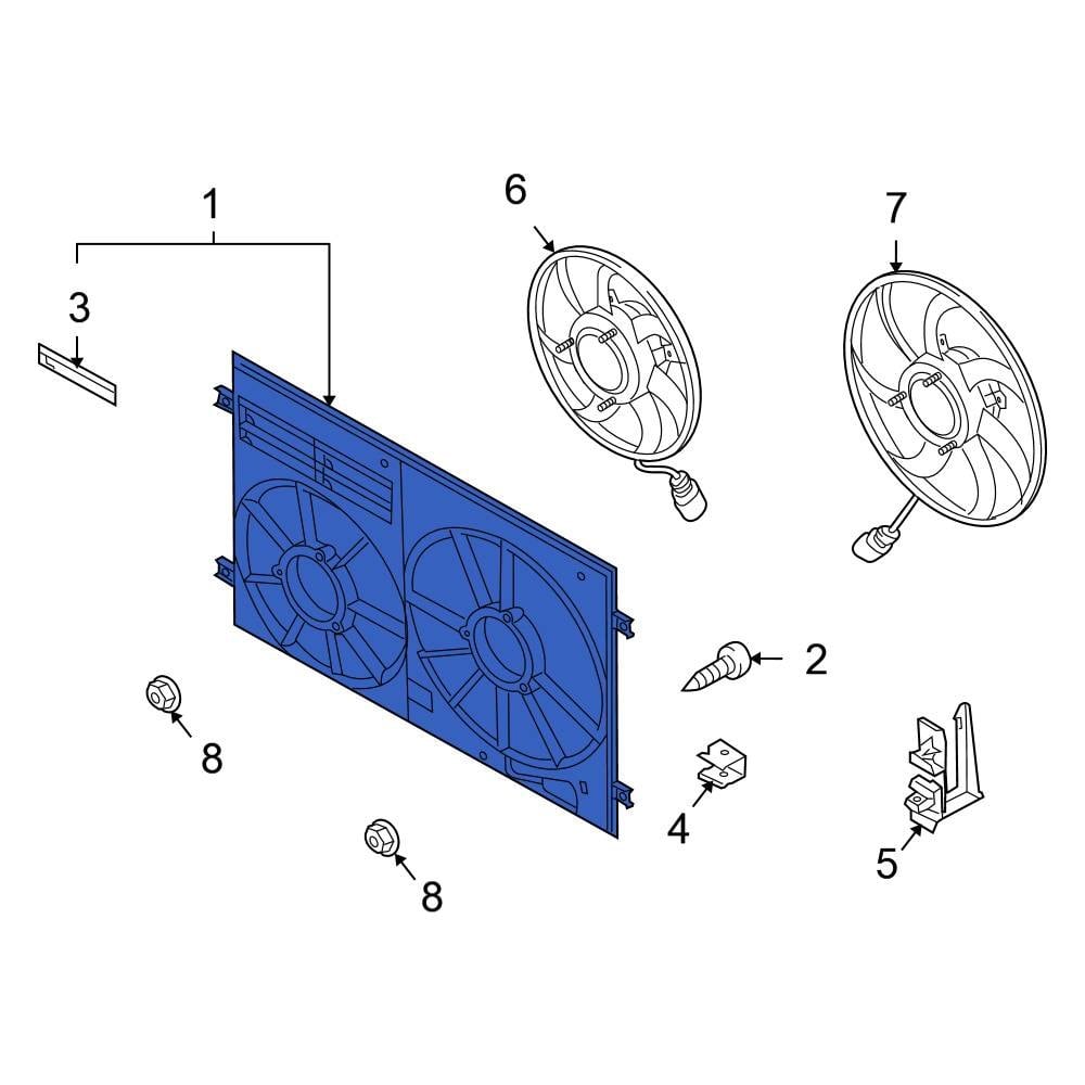 Volkswagen OE 1K0121205AJ - Engine Cooling Fan Shroud