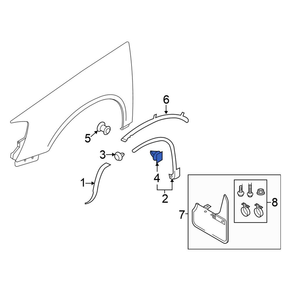 Volkswagen OE 3C0853585 - Door Molding Clip