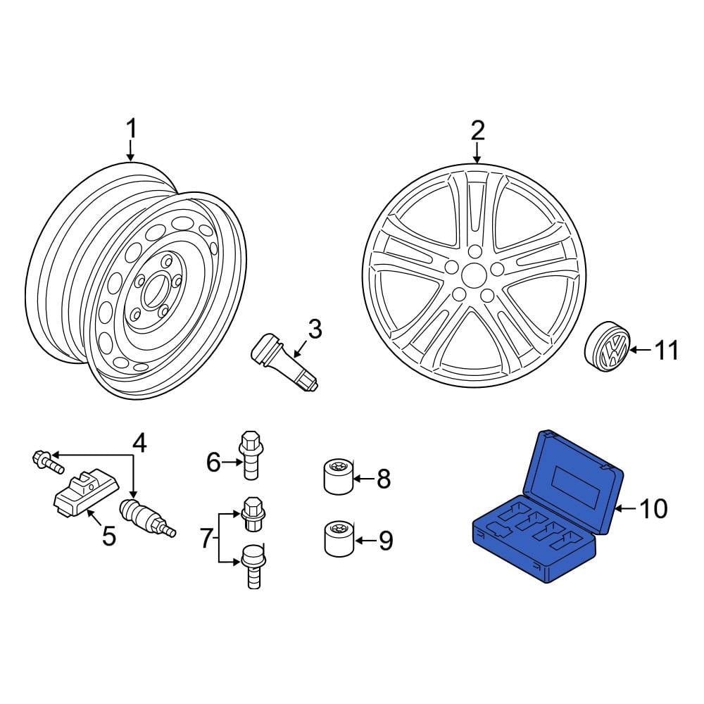 Volkswagen OE 5Q0698137 - Wheel Lock Set
