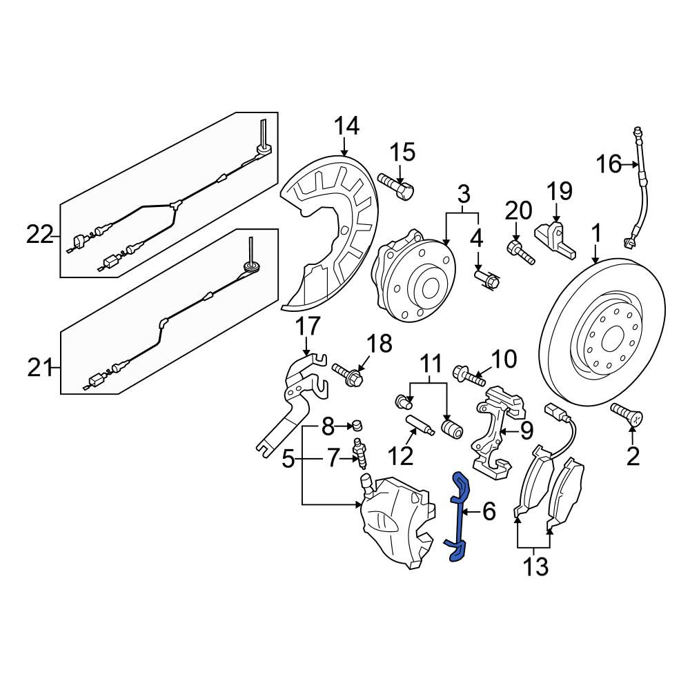 Volkswagen OE 1K0615231B - Rear Disc Brake Anti-Rattle Clip