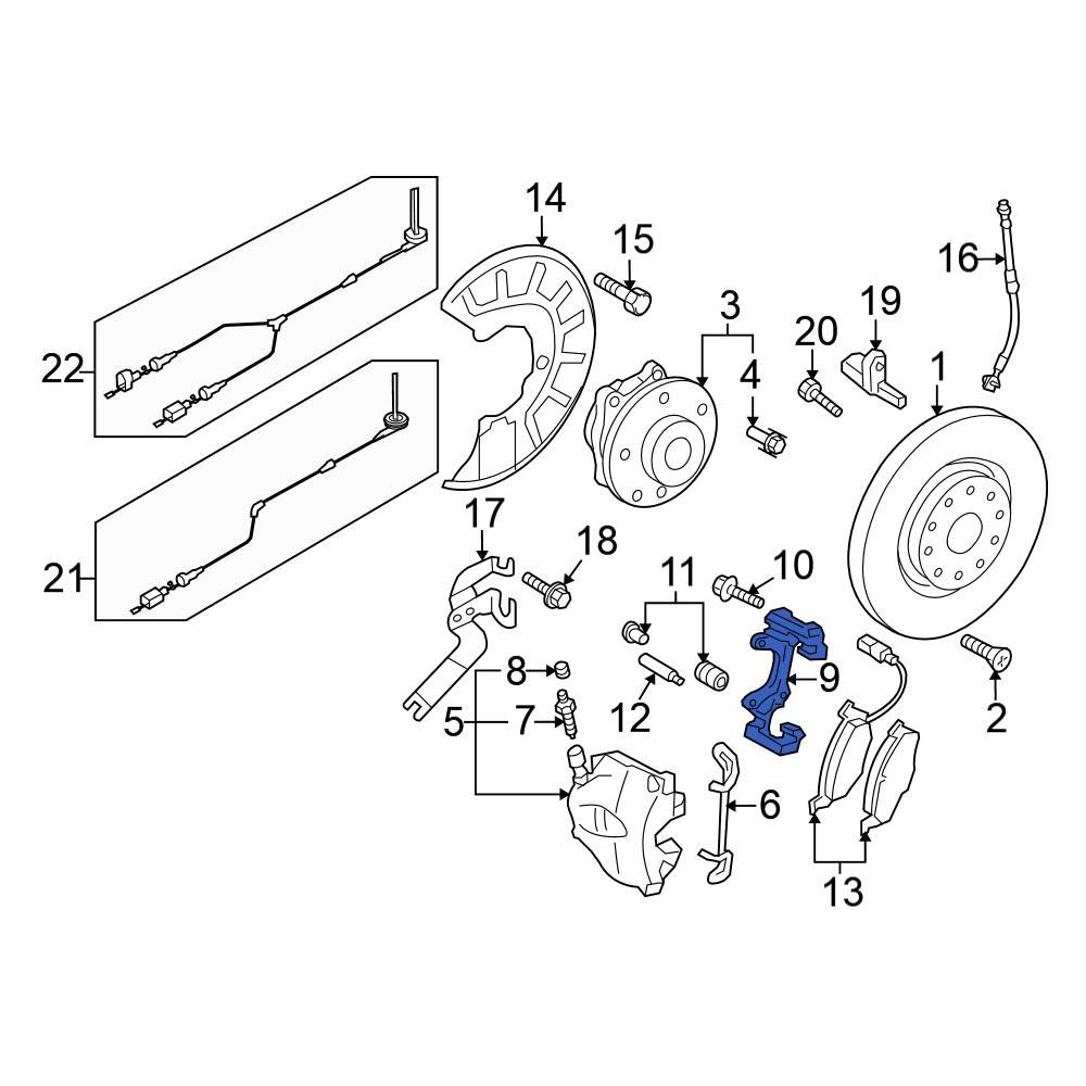 Volkswagen OE 3C0615125A - Front Disc Brake Caliper Bracket