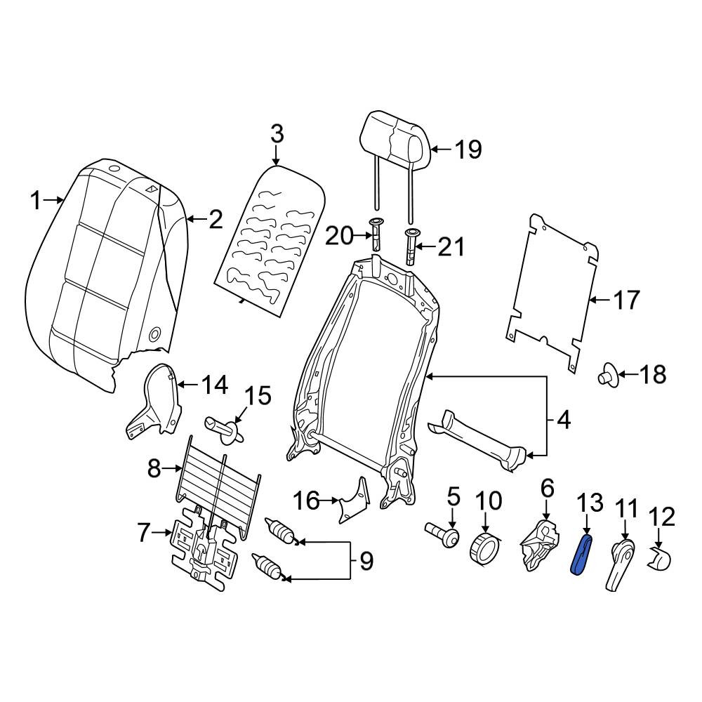 Volkswagen OE 5M0885093F9B9 - Rear Left Outer Seat Back Recliner ...